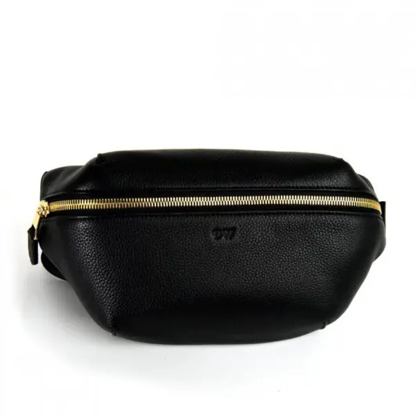 DAVID WEJ Leather Belt Bag - Black