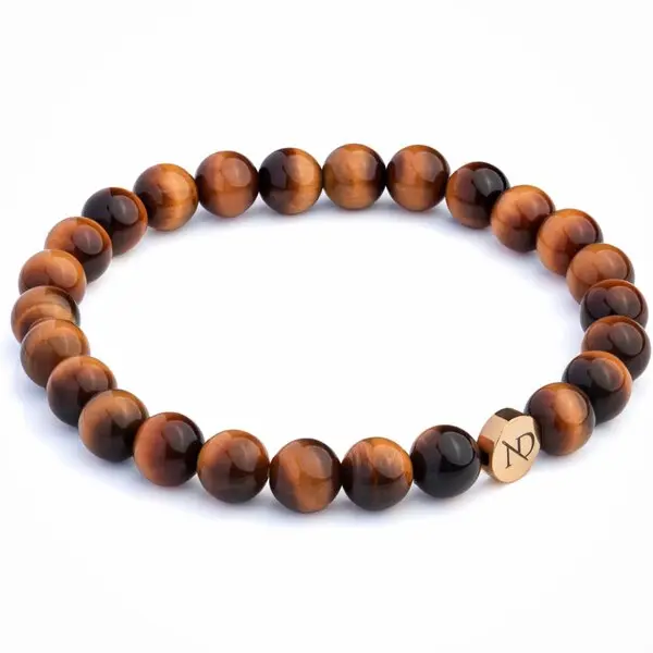 N'DAMUS LONDON Tigers Eye Gemstone Bracelet - Brown
