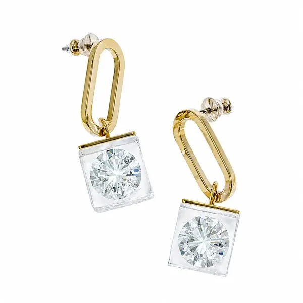 IOSTUDIO Sparkle Oval Earring - Gold