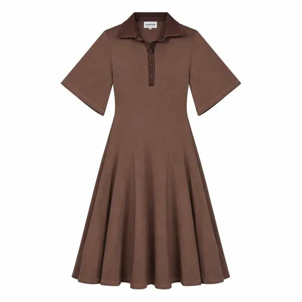 Carmen Says Mocha Midi Dress - Brown