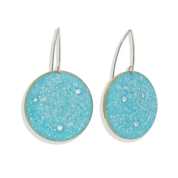 KATE KOEL Dangling Circle Earrings - Blue