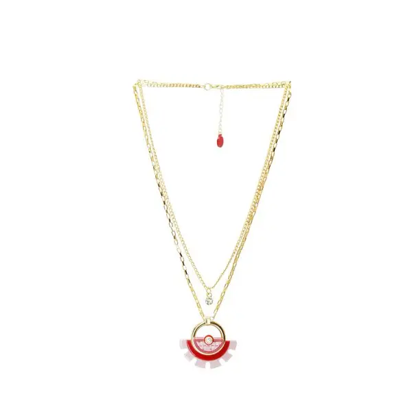 GISSA BICALHO Acrylic Handmade Necklace Indai - Pink