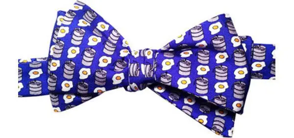 LAZYJACK PRESS Kegs & Eggs Bow Tie - Blue