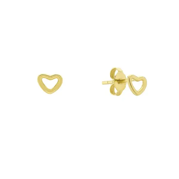 AUREE JEWELLERY Verona Mini Vermeil Love Heart Stud Earrings - Gold