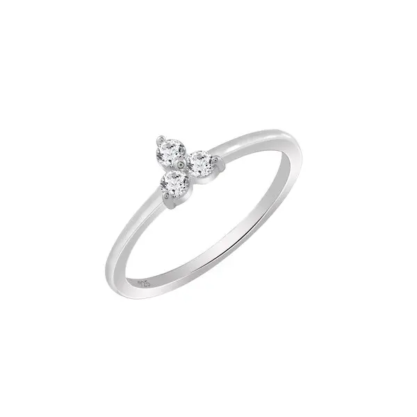 DIAMONBLISS Marilyn Monroe Dainty Trio Stone Ring - White