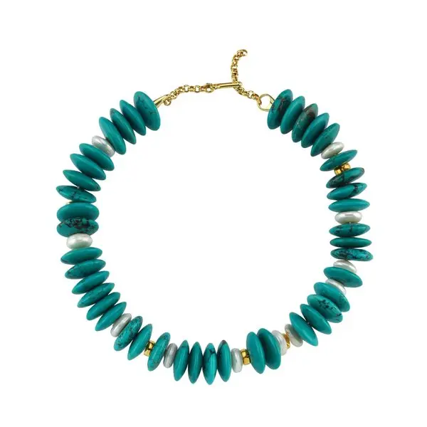 LINYA JEWELLERY Nysa Large Turquoise Necklace - Green
