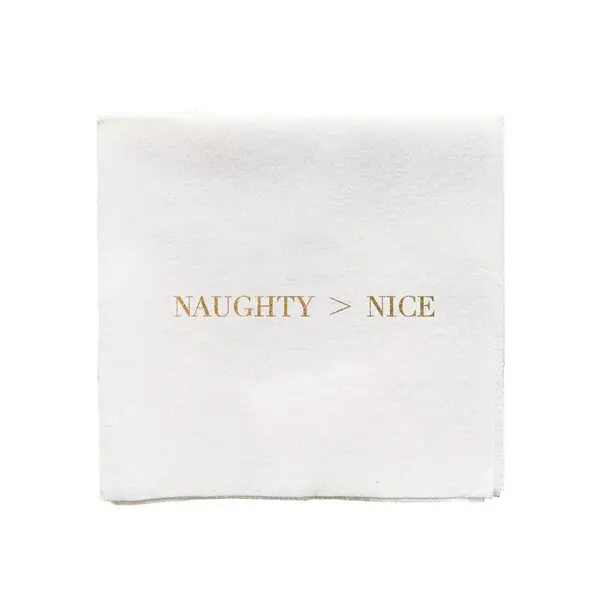 BELL'INVITO Naughty > Nice Beverage Napkins - White