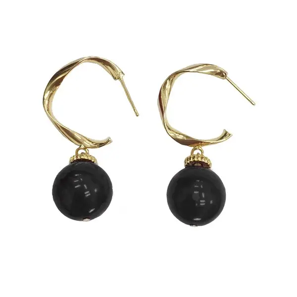 FARRA Simple Tiger Eyes Earrings
