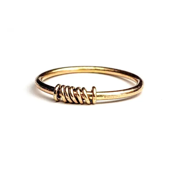 VICSTONENYC FINE JEWELRY Anxiety Relief Moving Ring – 14k Gold O-ring Style - Yellow