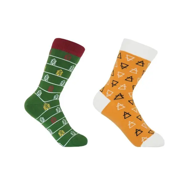 PEPER HAROW - MADE IN ENGLAND Christmas Tree & Elets Mustard Socks Bundle - Green