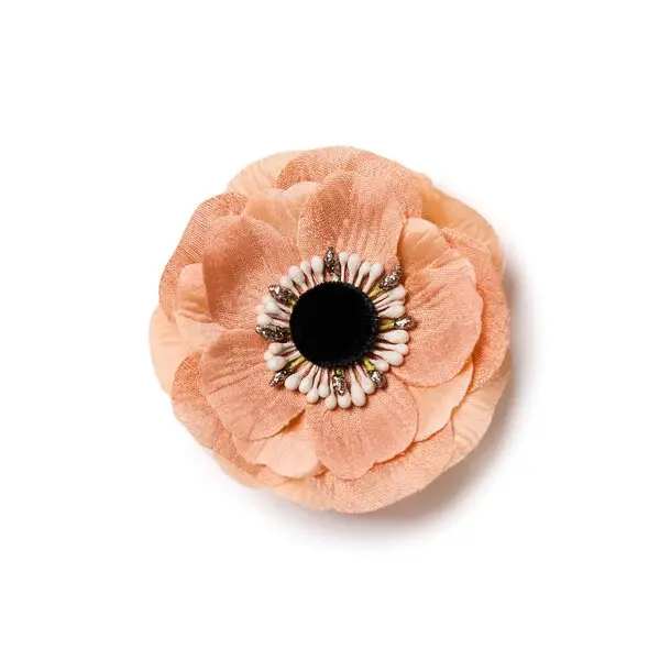 HELENA SIMON The Peach Anemone Floral Brooch - Orange
