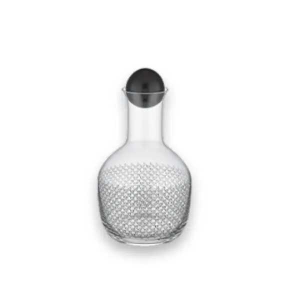 Mojjere Glass Carafe M Line Pattern - Black