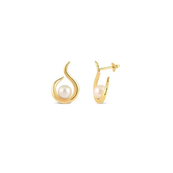 DINNY HALL Toro Pearl Twist Studs - Gold