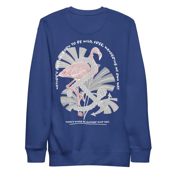 ANCHOR & CREW Team Royal Flamingo Another Good Day Cotton Blend Sweatshirt - Blue