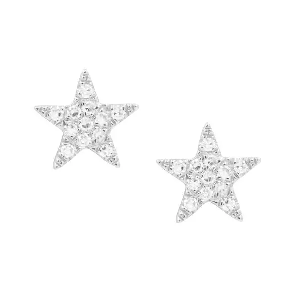 KAMARIA Star Diamond Stud Earrings Gold - White
