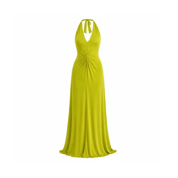 MAISON DE GALA Sienna Lime Halter Dress - Green