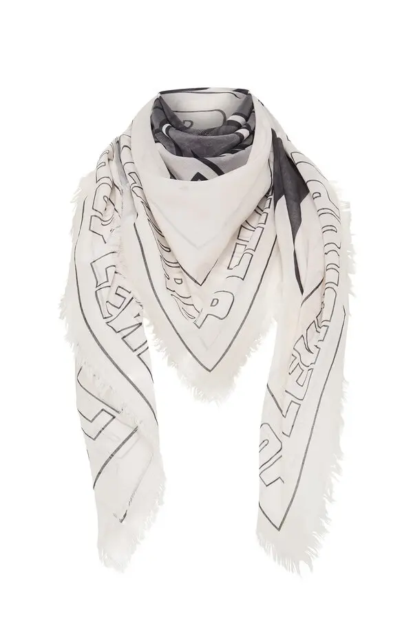LENDROP STUDIOS Lendrop Logo Scarf / White - Black