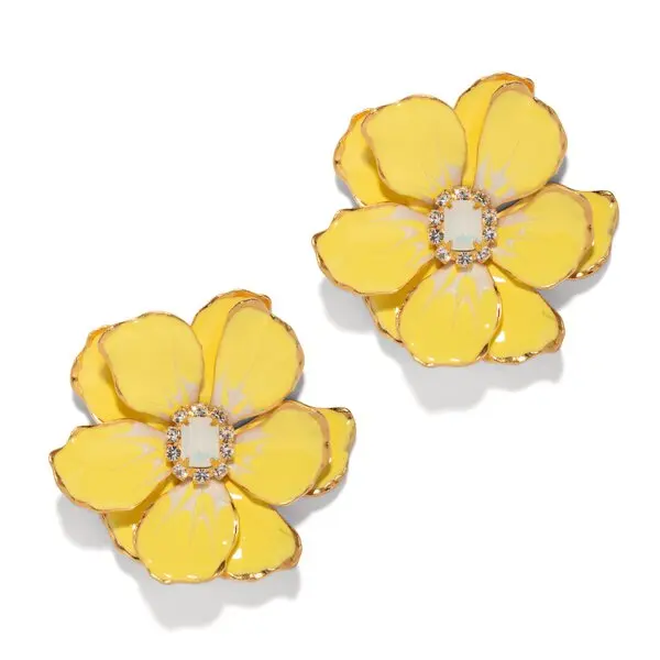 THE PINK REEF Large Jewel Box Floral Earrings In Daisy - Pink