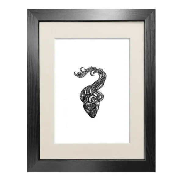 EMILY CARTER Organoctopus' Fine Art Print A3 - Black