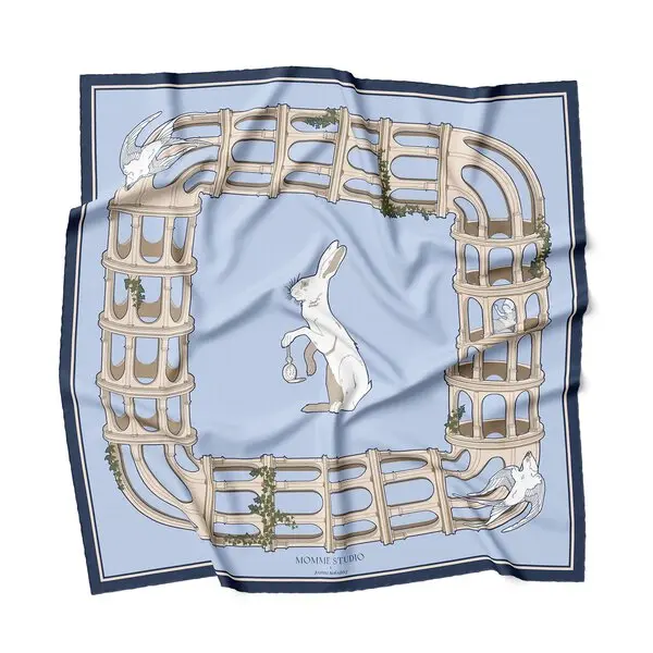 MOMME STUDIO Chapter One Bandana Silk Scarf - Blue