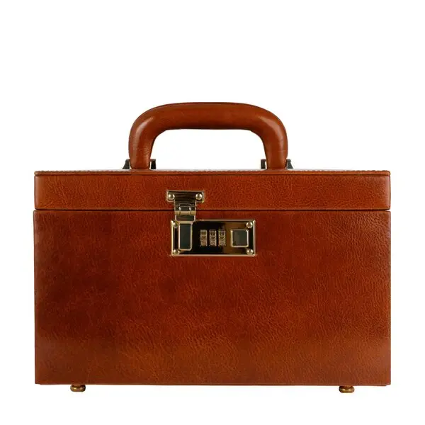 TIME RESISTANCE Cognac Leather Jewelry Box The Portrait Of A Lady - Brown