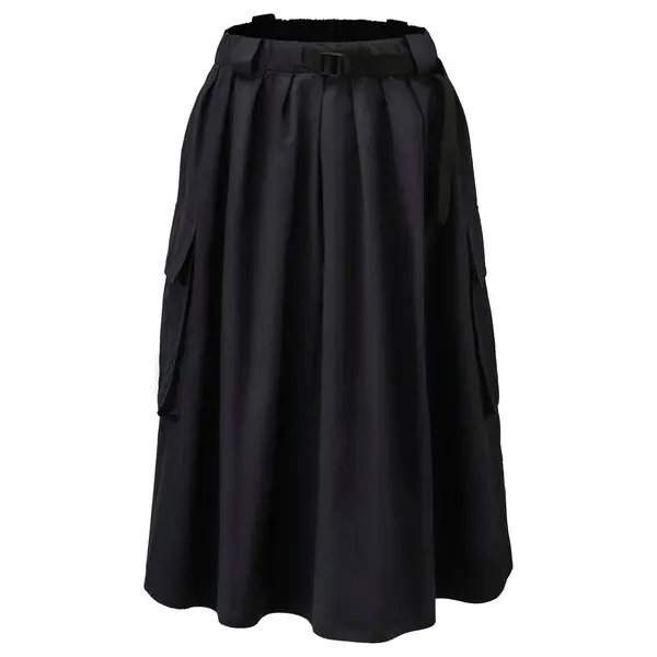 SMART AND JOY Flared Cotton Skirt Navy - Blue