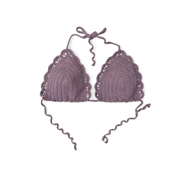 SPRINGMOONATELIER Handmade Crochet Bikini Top - Purple