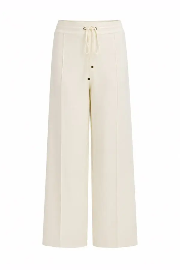 EXQUISE Neutrals Drawstring Knitted Trousers – Ecru