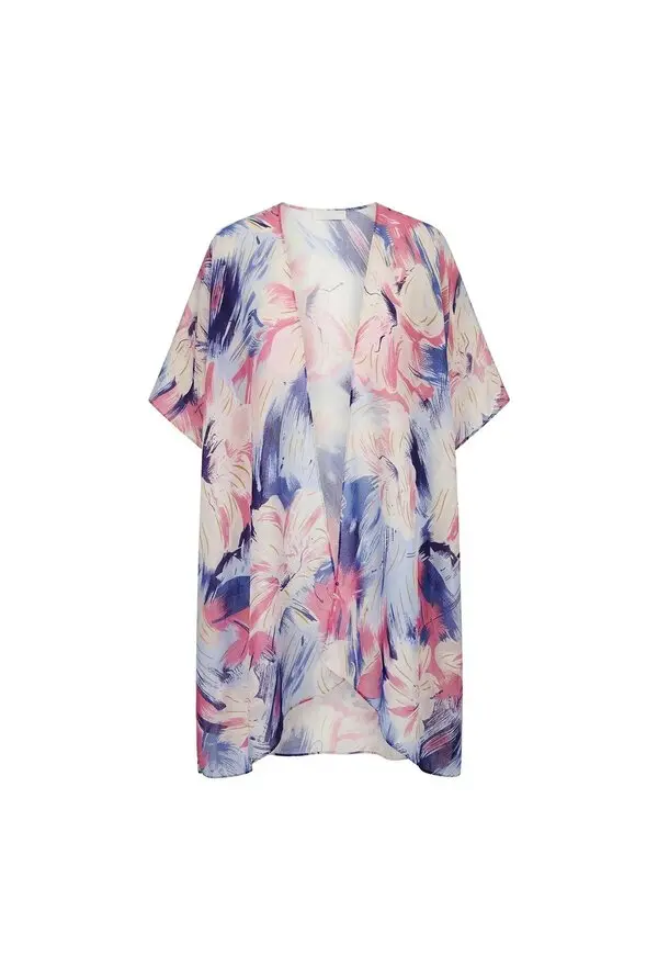 JAMES LAKELAND Iris Print Kaftan - Blue