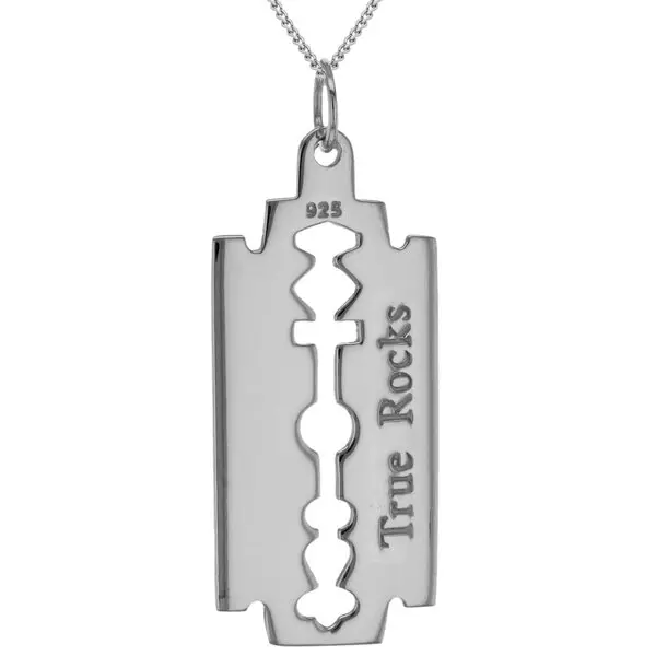TRUE ROCKS Sterling Razor Blade Pendant - Silver