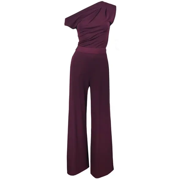 ME & THEE Only You Burgundy Drop Shoulder Jumpsuit - Red