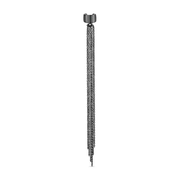SALLY SKOUFIS Alchemy Chain Cuff In Premium Rhodium - Black