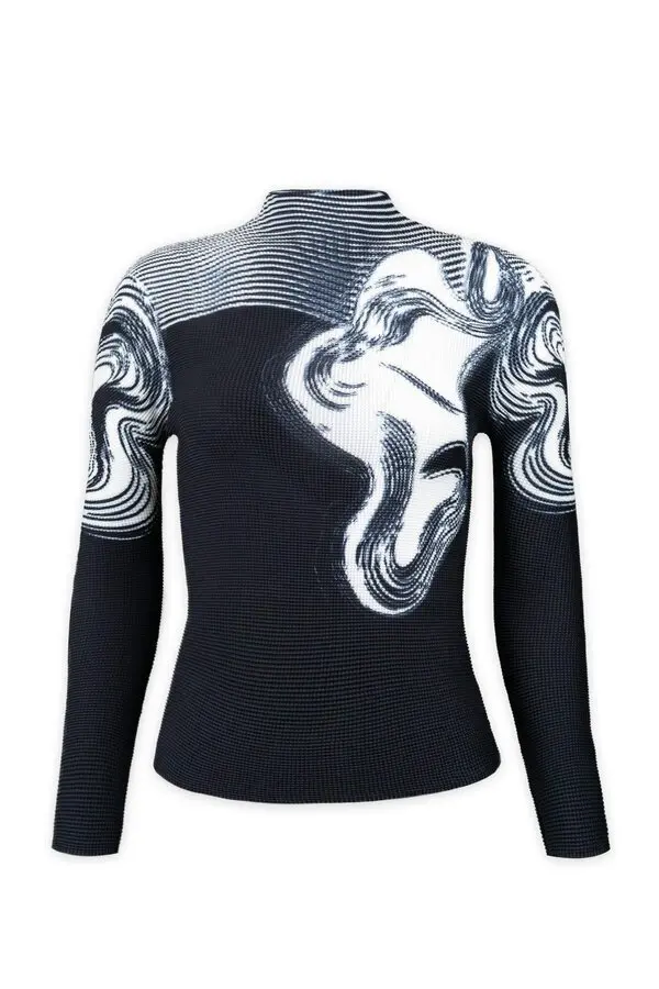 WILD COSMOS Diana Arabesque Honeycomb Top - Black