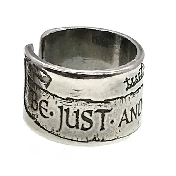 GEM KINGDOM Be Just And Fear Not Sterling Ring - Silver