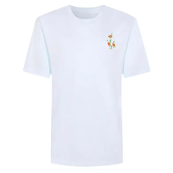 INGMARSON Floral Embroidered T-shirt Sky - Blue