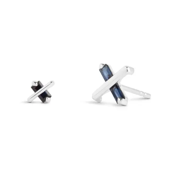 KASUN LONDON Blue / Silver Butterfly Kiss Earrings September Sapphire Silver - Blue/silver