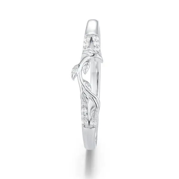 AZURA JEWELRY NEW YORK Rooted Hearts Ring White Gold Vermeil - Silver