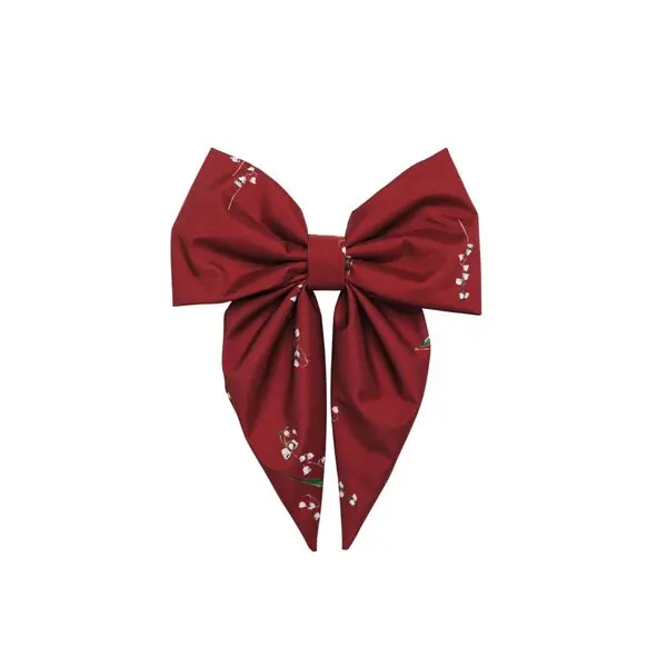 RAINSISTERS Hair Bow Clip: Crimson Lily - Red