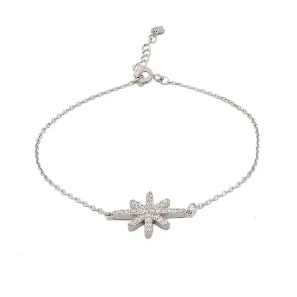 EBRU JEWELRY Guidance Star Sterling & Diamond Chain Bracelet - Silver