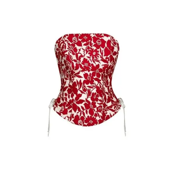 ELSAVA Velvet Flame Corset - Red