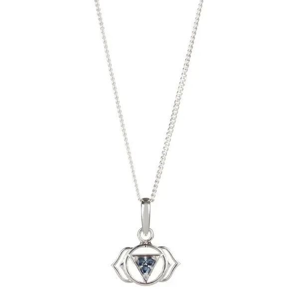 CHARLOTTE'S WEB JEWELLERY Silver / Blue Third Eye Chakra Silver Necklace Sapphire - Silver/blue