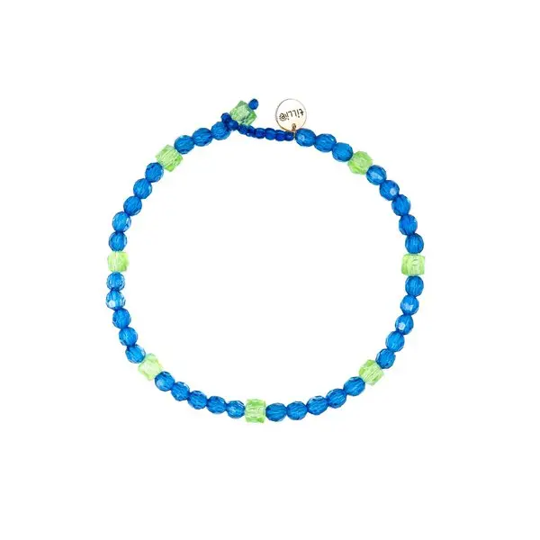 TILLIE BEADS Dark Sky Daily Wear Carnival Bead Necklace - Blue