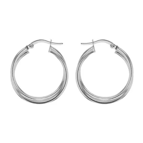 POSH TOTTY DESIGNS Sterling Large Interlinking Hoop Creole Earrings - Silver