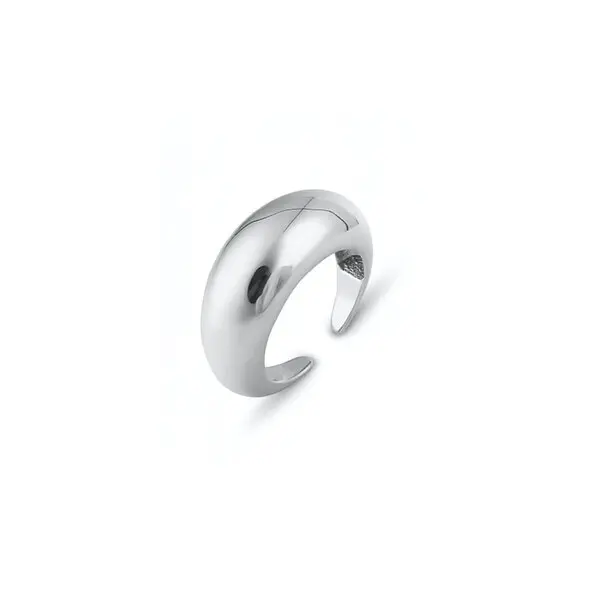 SPERO LONDON Sterling Dome Crescent Ring - Silver