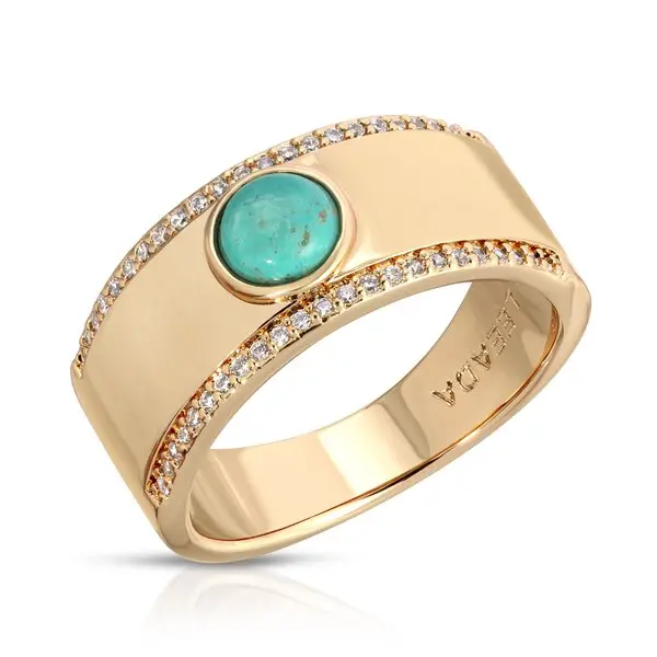 LEEADA JEWELRY Fortuna Cigar Ring Turquoise - Blue