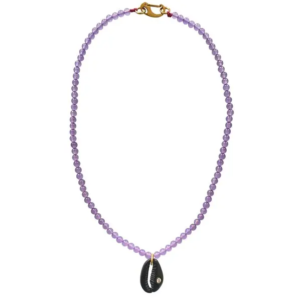 SMILLA BRAV Black Shell Necklace - Purple