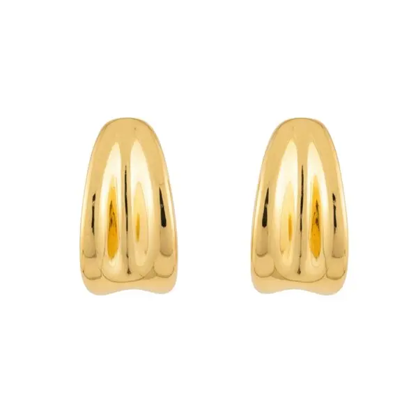 LINYA JEWELLERY Amorphous Hoop Earrings - Gold