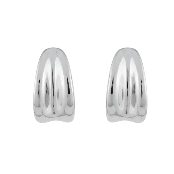 LINYA JEWELLERY Amorphous Hoop Earrings - Silver