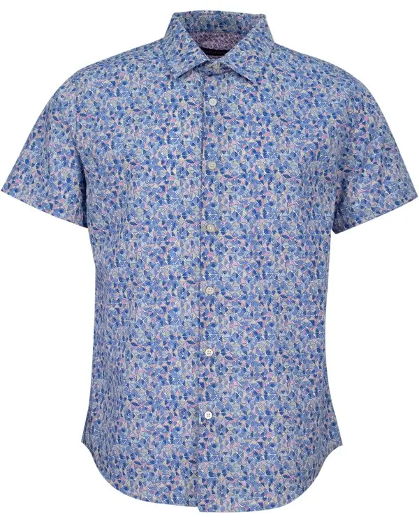 LORDS OF HARLECH Scott Mosaic Shirt - Blue