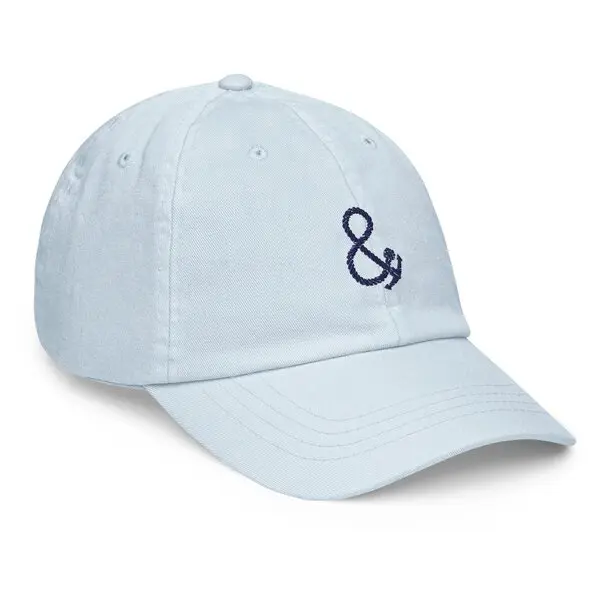 ANCHOR & CREW Pastel Ampersand Signature Embroidered Chino Cap - Blue